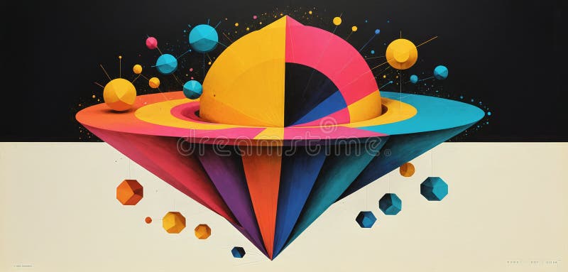 Illustrative Depiction of an Abstract Geometric Shape Composed of ...