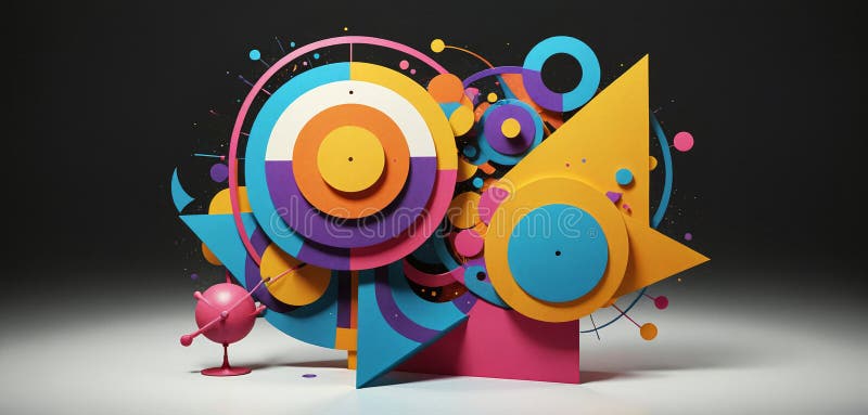 Illustrative Depiction of an Abstract Geometric Shape Composed of ...