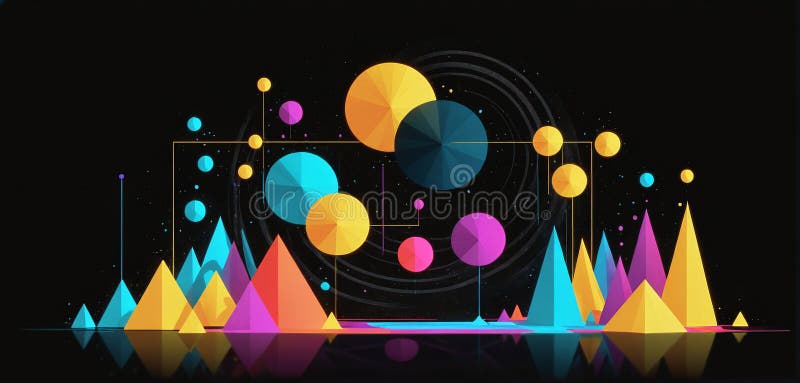 Illustrative Depiction of an Abstract Geometric Shape Composed of ...