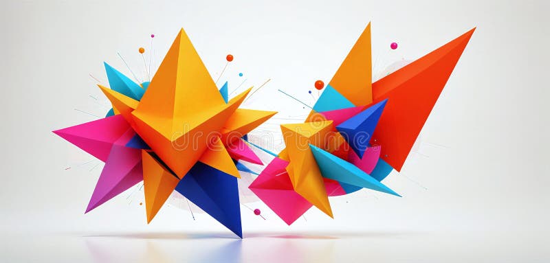Illustrative Depiction of an Abstract Geometric Shape Composed of ...