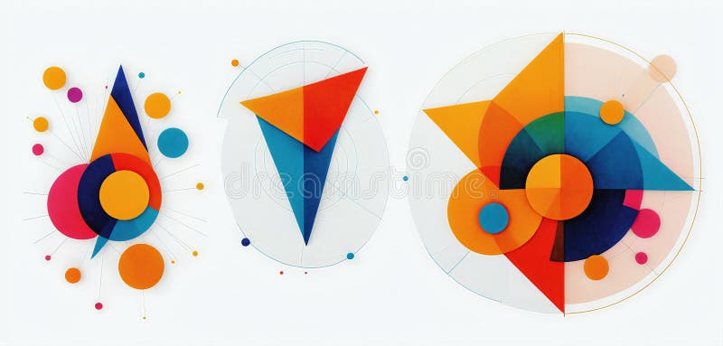 Illustrative Depiction of an Abstract Geometric Shape Composed of ...