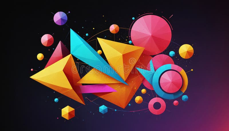 Illustrative Depiction of an Abstract Geometric Shape Composed of ...