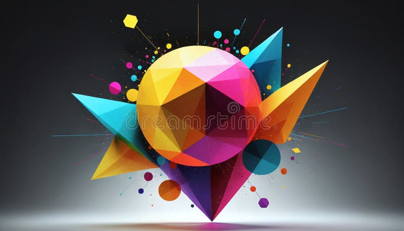 Illustrative Depiction of an Abstract Geometric Shape Composed of ...
