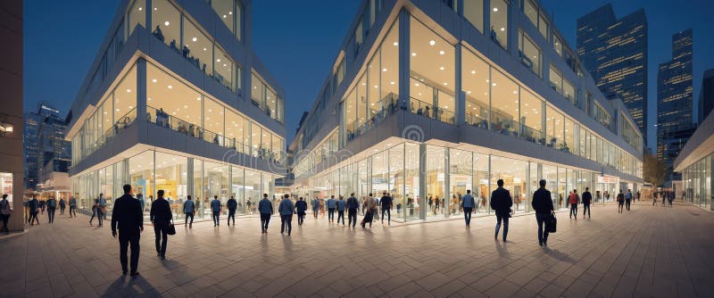 Illustrative Depiction of a Modern Architecture City Center, Shopping ... Illustrative Depiction of a Modern Architecture City Center, Shopping ...