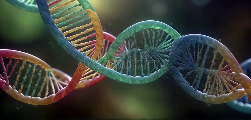 Illustrative Depiction of Nucleic Acid Double Helix with Connected ...