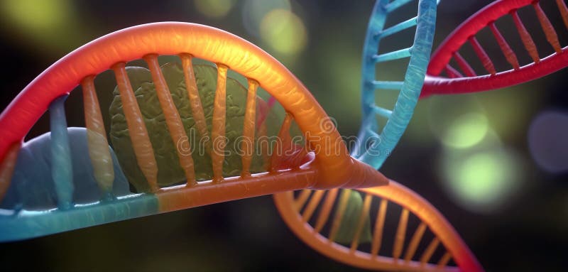 Illustrative Depiction of Nucleic Acid Double Helix with Connected ...