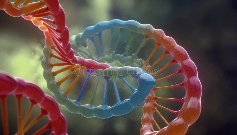 Illustrative Depiction of Nucleic Acid Double Helix with Connected ...