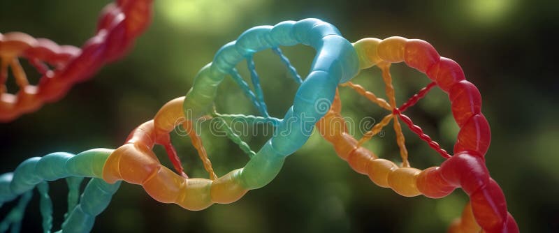 Illustrative Depiction of Nucleic Acid Double Helix with Connected ...