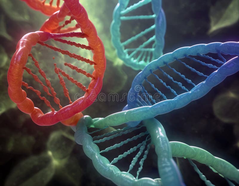Illustrative Depiction of Nucleic Acid Double Helix with Connected ...