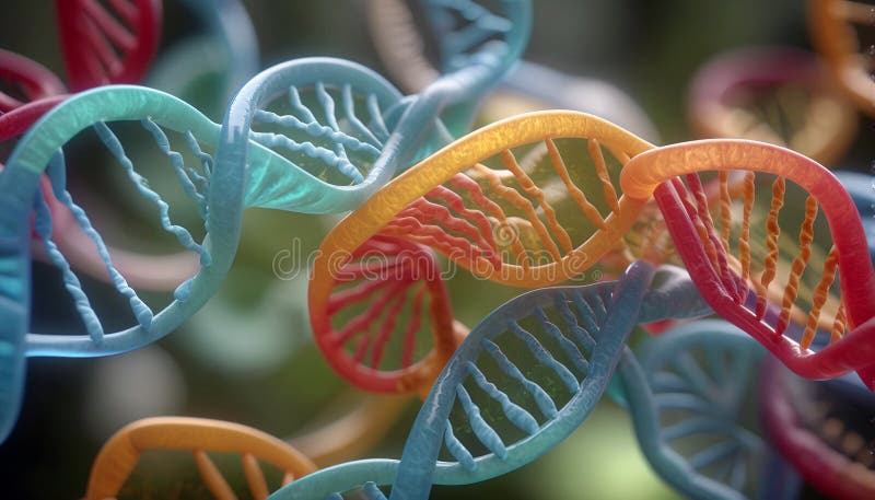 Illustrative Depiction of Nucleic Acid Double Helix with Connected ...