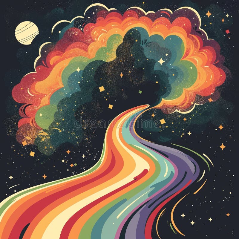 Illustrative Design Incorporating a Mesmerizing Nebula in Sync with the ...