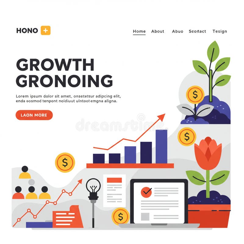 Illustrative Design with a Minimalistic Web Page Layout, Featuring ...