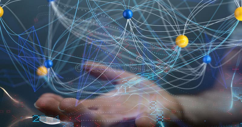 Illustrative Digital Network Graph Floating on a Man S Palm - Web ...