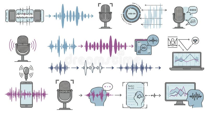 Audio Processing Speech Stock Illustrations – 507 Audio Processing ...