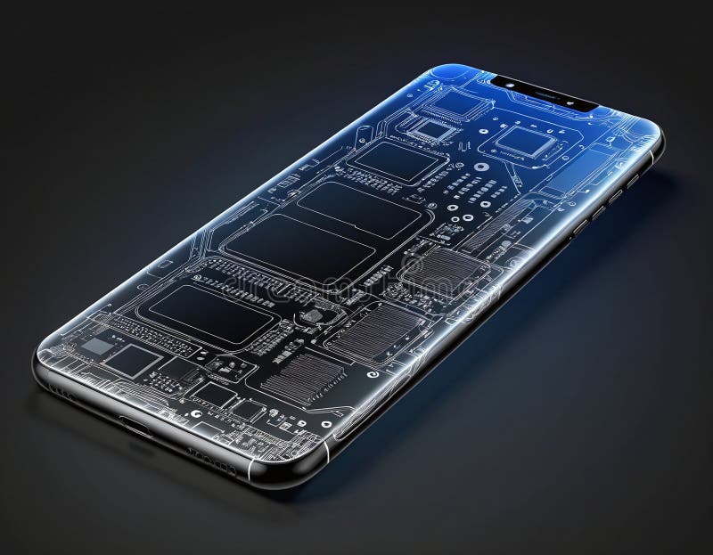 Illustrative Fictional Representation of a Transparent Cell Phone Shows ...