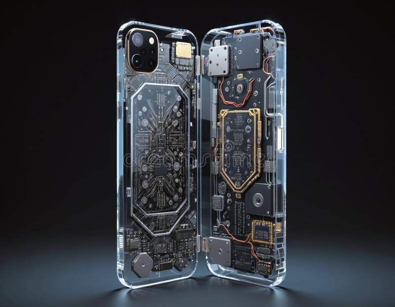 Illustrative Fictional Representation of a Transparent Cell Phone Shows ...