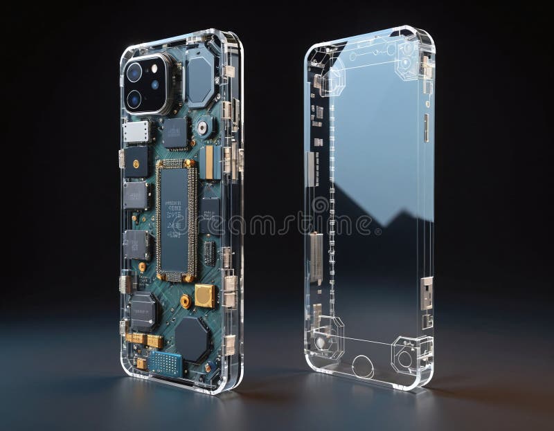 Illustrative Fictional Representation of a Transparent Cell Phone Shows ...
