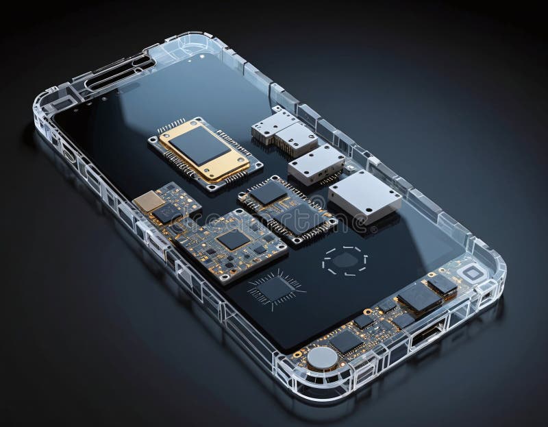 Illustrative Fictional Representation of a Transparent Cell Phone Shows ...