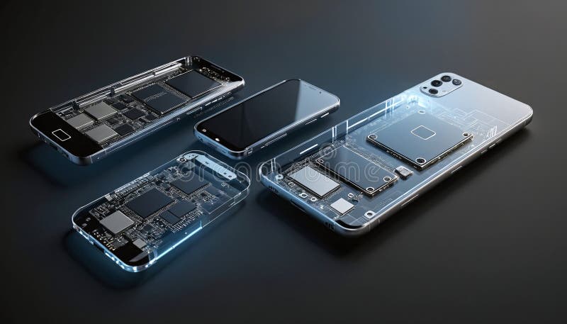 Illustrative Fictional Representation of a Transparent Cell Phone Shows ...