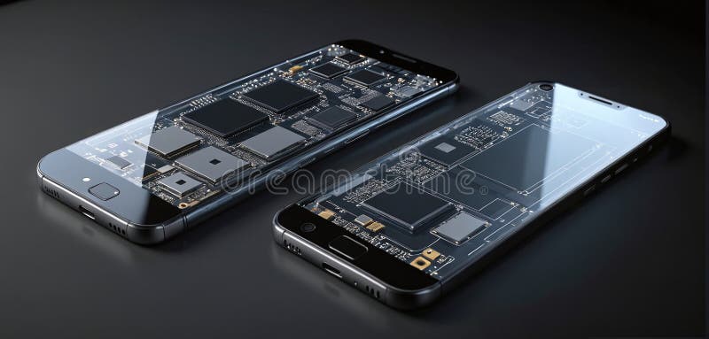 Illustrative Fictional Representation of a Transparent Cell Phone Shows ...