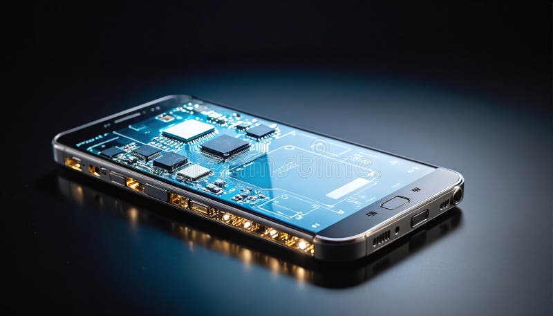 Illustrative Fictional Representation of a Transparent Cell Phone Shows ...