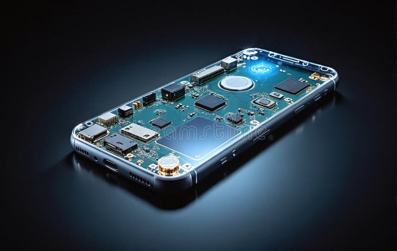 Illustrative Fictional Representation of a Transparent Cell Phone Shows ...