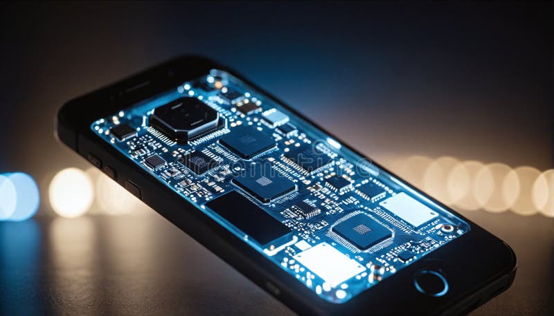 Illustrative Fictional Representation of a Transparent Cell Phone Shows ...