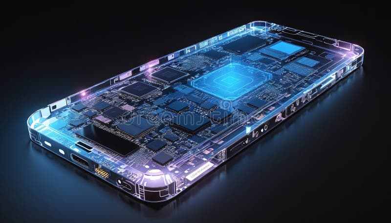 Illustrative Fictional Representation of a Transparent Cell Phone Shows ...