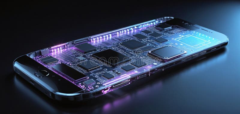 Illustrative Fictional Representation of a Transparent Cell Phone Shows ...