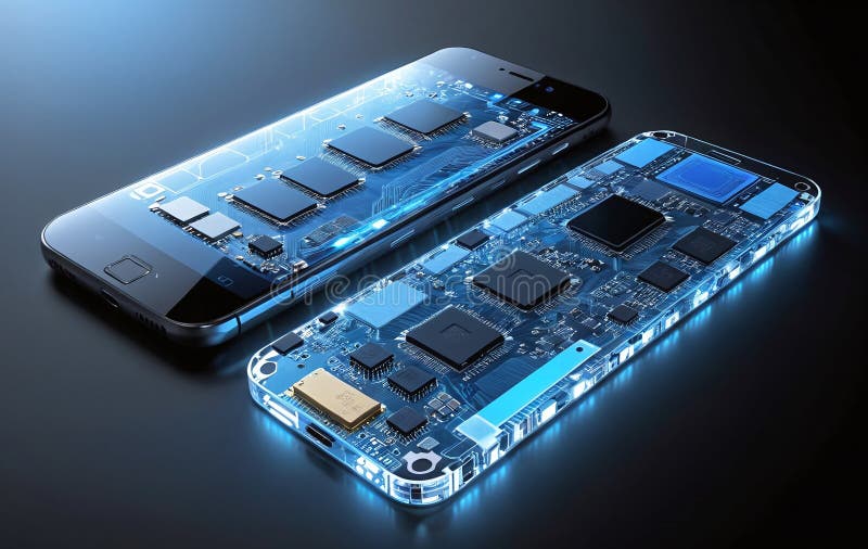 Illustrative Fictional Representation of a Transparent Cell Phone Shows ...