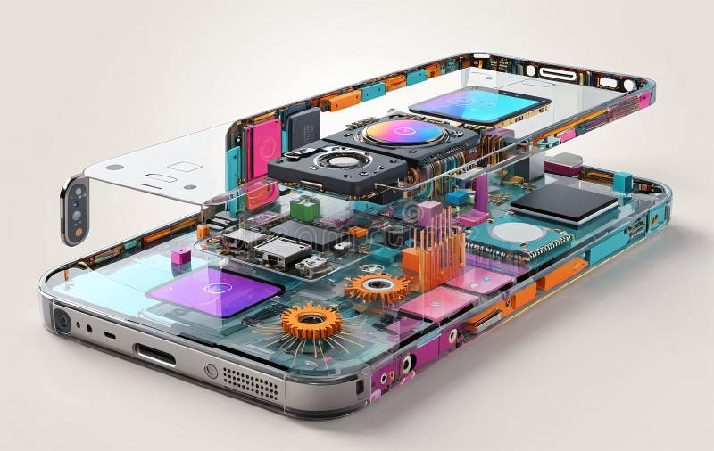 Illustrative Fictional Representation of a Transparent Cell Phone Shows ...