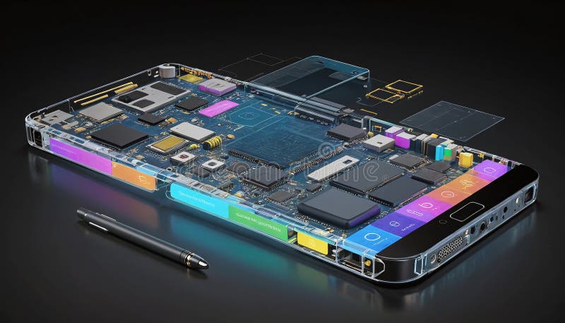 Illustrative Fictional Representation of a Transparent Cell Phone Shows ...