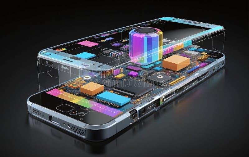 Illustrative Fictional Representation of a Transparent Cell Phone Shows ...