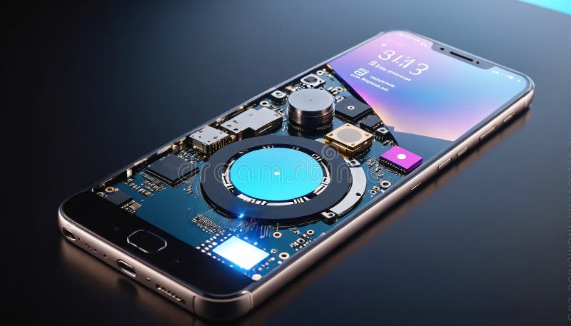 Illustrative Fictional Representation of a Transparent Cell Phone Shows ...