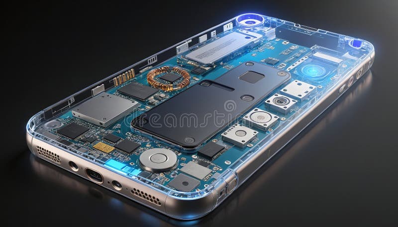 Illustrative Fictional Representation of a Transparent Cell Phone Shows ...