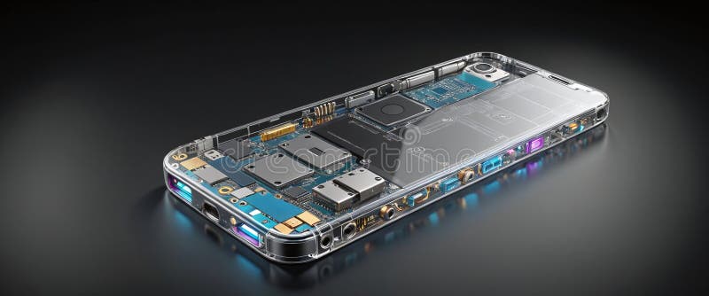 Illustrative Fictional Representation of a Transparent Cell Phone Shows ...