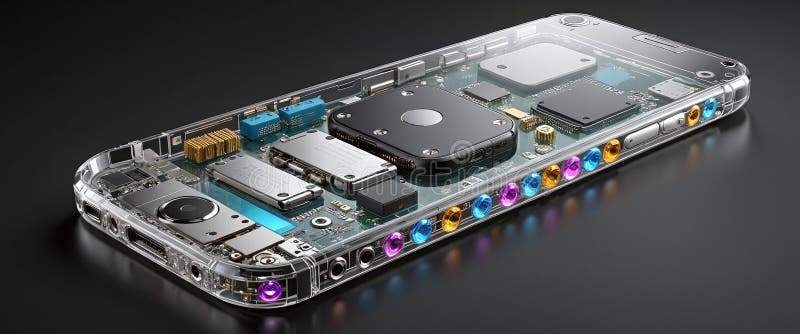 Illustrative Fictional Representation of a Transparent Cell Phone Shows ...