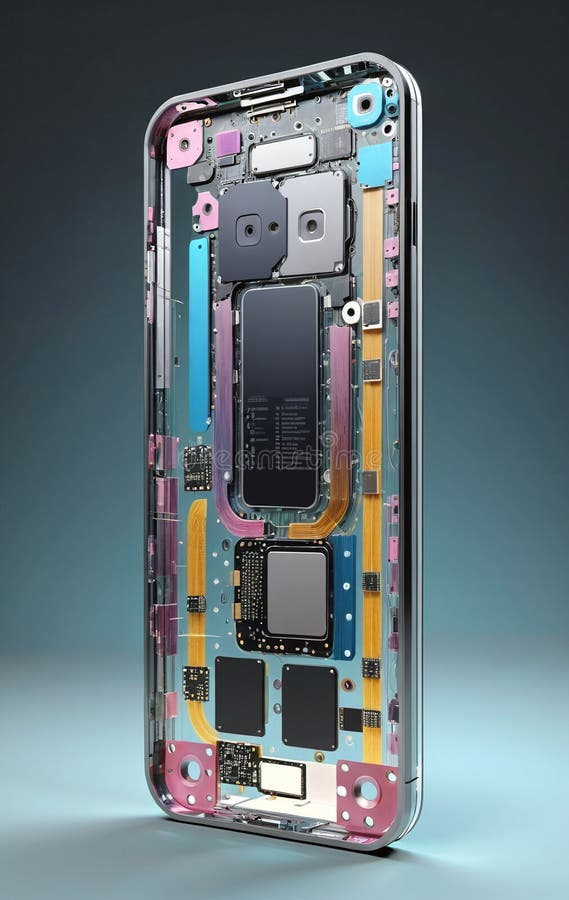 Illustrative Fictional Representation of a Transparent Cell Phone Shows ...