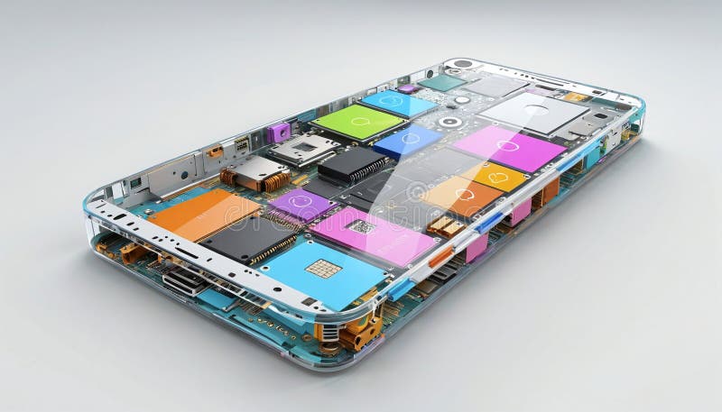 Illustrative Fictional Representation of a Transparent Cell Phone Shows ...