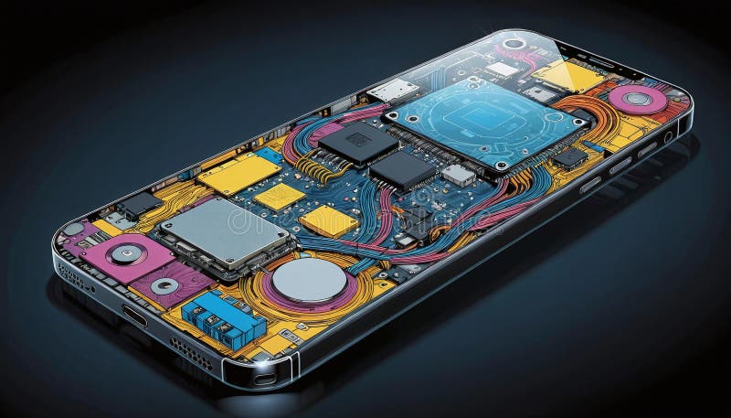 Illustrative Fictional Representation of a Transparent Cell Phone Shows ...