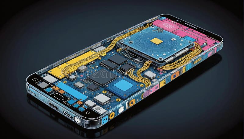 Illustrative Fictional Representation of a Transparent Cell Phone Shows ...