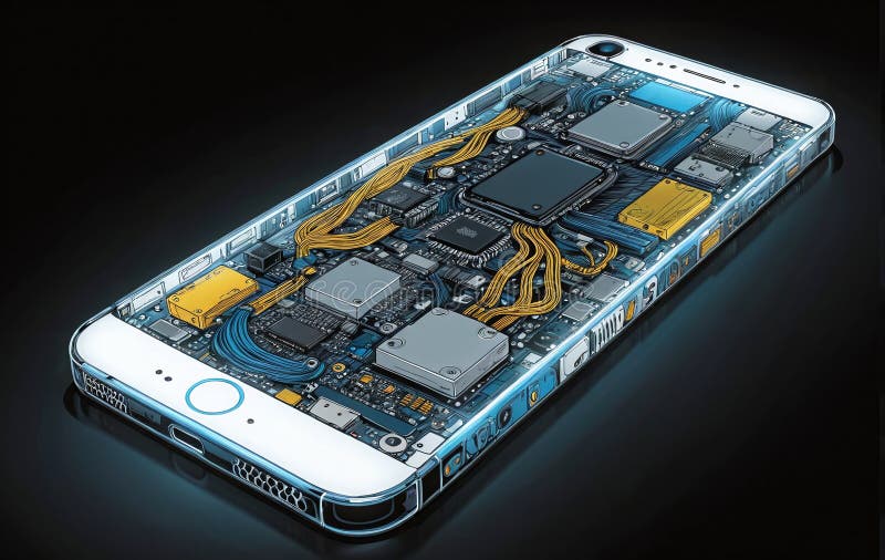 Illustrative Fictional Representation of a Transparent Cell Phone Shows ...