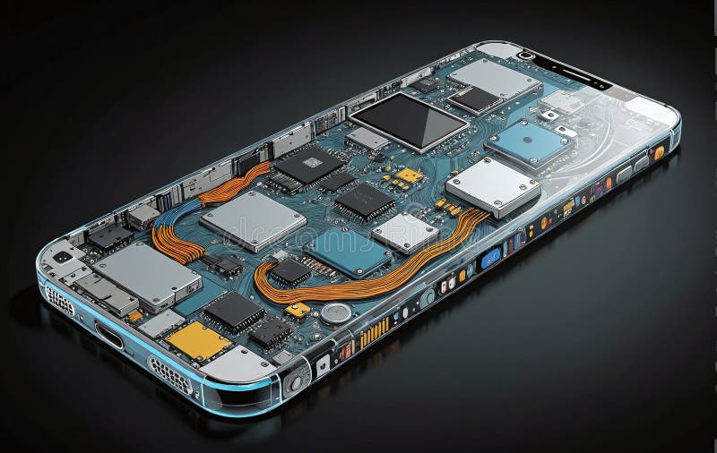 Illustrative Fictional Representation of a Transparent Cell Phone Shows ...