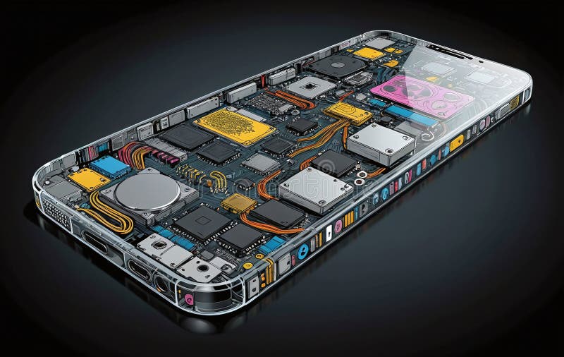 Illustrative Fictional Representation of a Transparent Cell Phone Shows ...