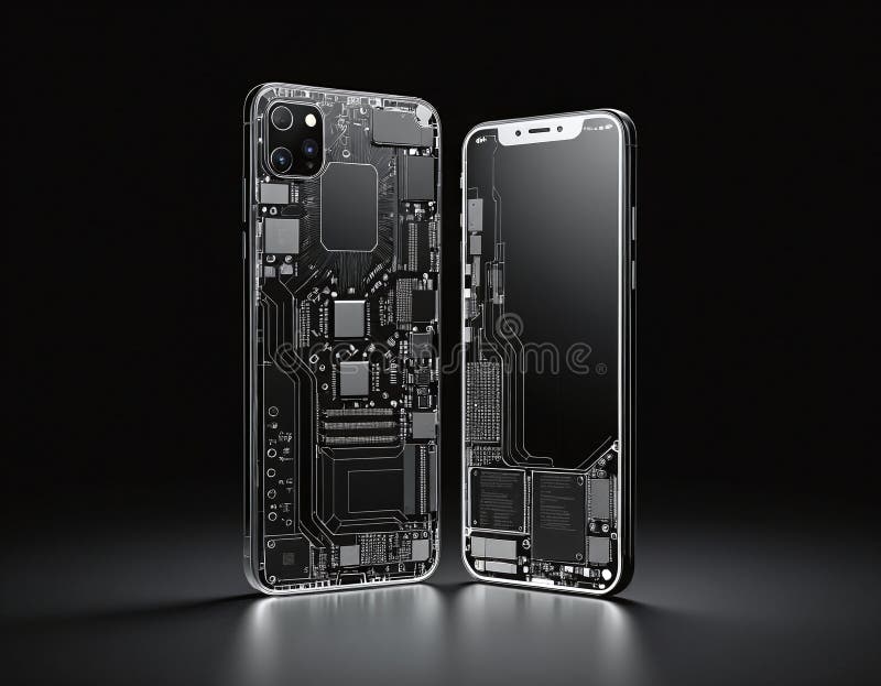 Illustrative Fictional Representation of a Transparent Cell Phone Shows ...