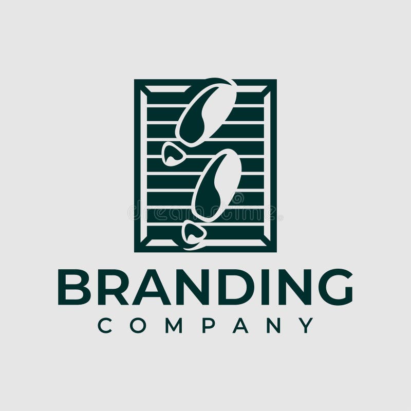 Illustrative Footstep Logo Design Template. Modern Square Step Logo ...