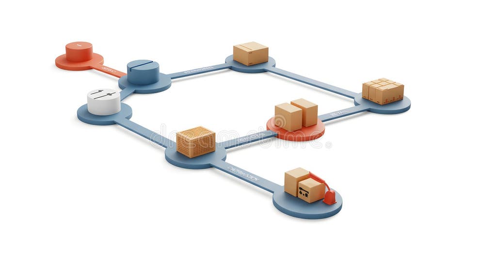 Illustrative Global Supply Chain Network Visualizing Distribution Flow Effectively Stock Photo ...