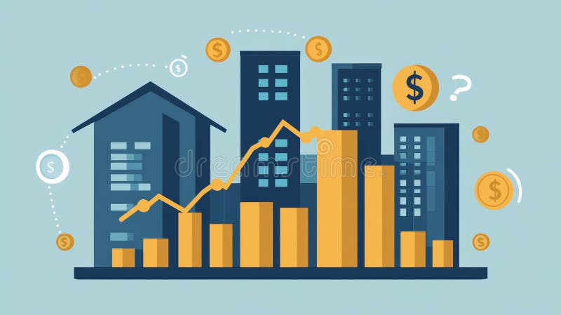 An Illustrative Graphic Depicting Real Estate Growth with a Cityscape ... An Illustrative Graphic Depicting Real Estate Growth with a Cityscape ...