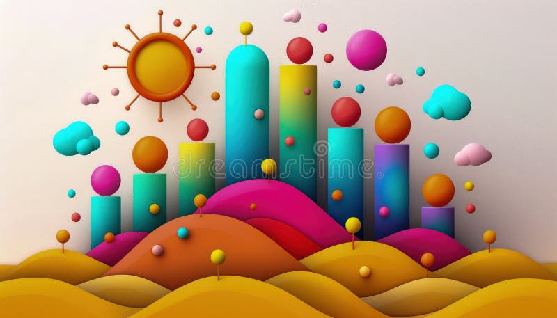 Illustrative Growth and Development a Colorful Abstract Representation ...