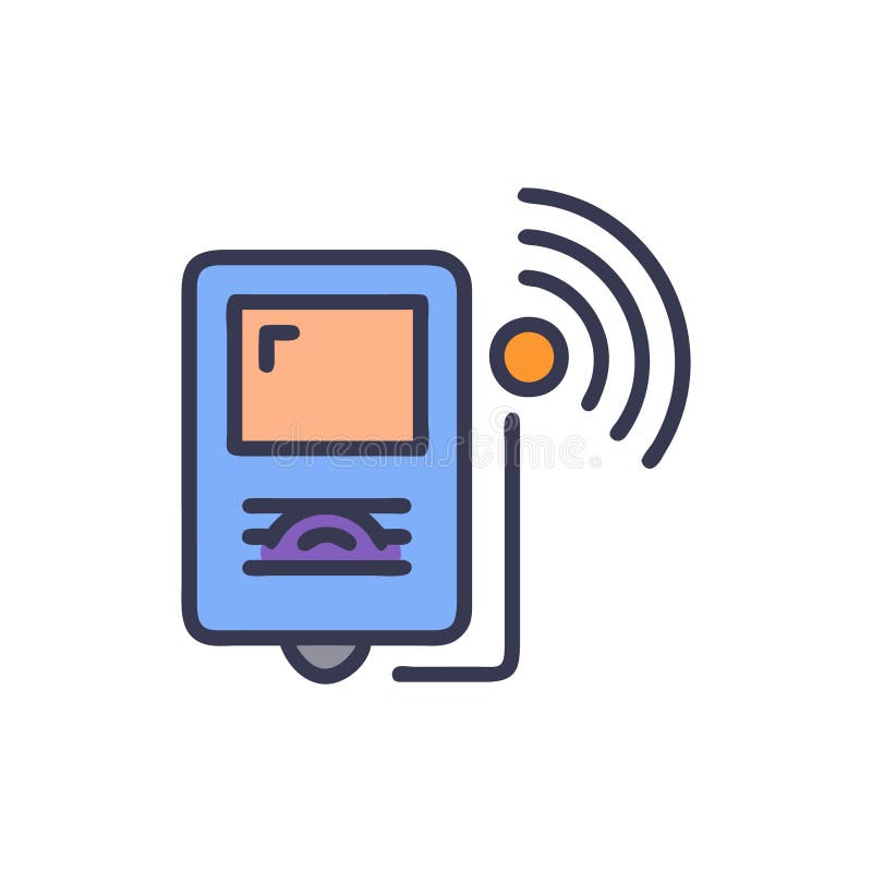 Digital RFID Reader Icon stock illustration. Illustration of modern ...